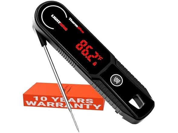 ThermoPro Lightning 1-Second Instant Read Meat Thermometer, Kitchen ...