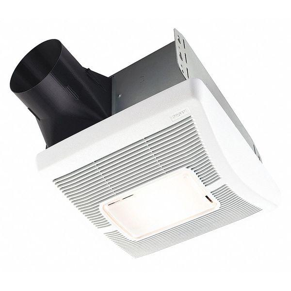 Ceiling Bathroom Fan, 70 cfm cfm, 4 in Duct Dia., 120V AC, Yes Best ...