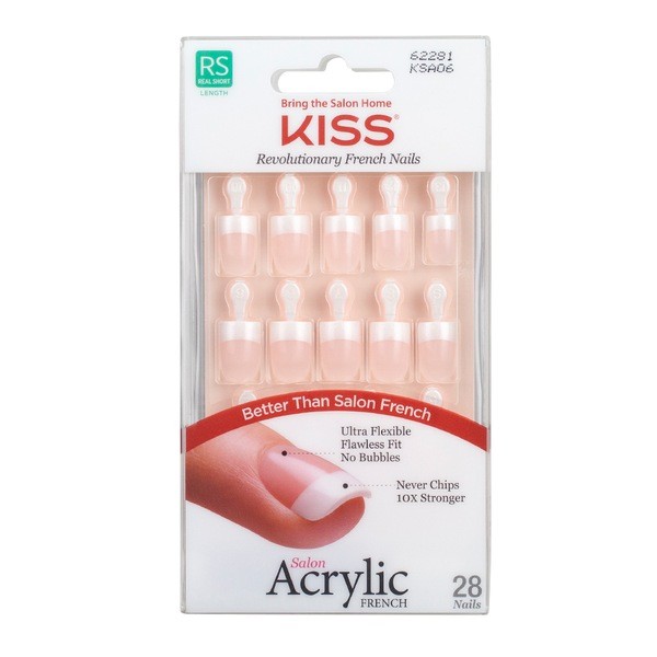 Kiss Salon Acrylic French Nail Kit, Sugar Rush, Medium length - 24 ct ...