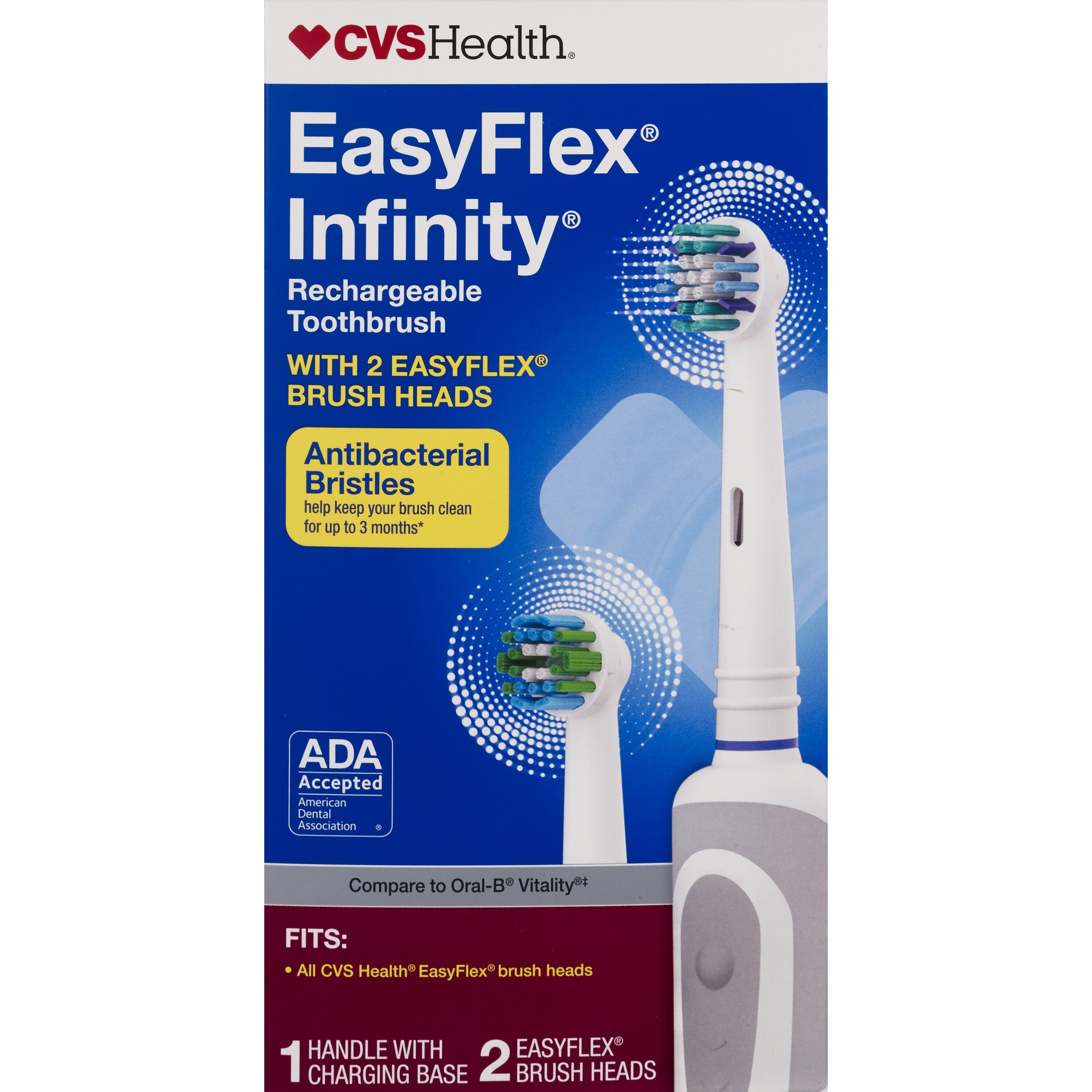 CVS Health EasyFlex Infinity Rechargeable Toothbrush with Antibacterial ...