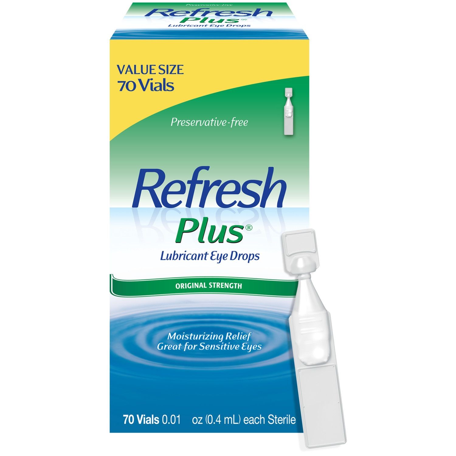 Refresh Plus Preservative Free Lubricant Eye Drops, 70 ct, 0.01 fl oz ...