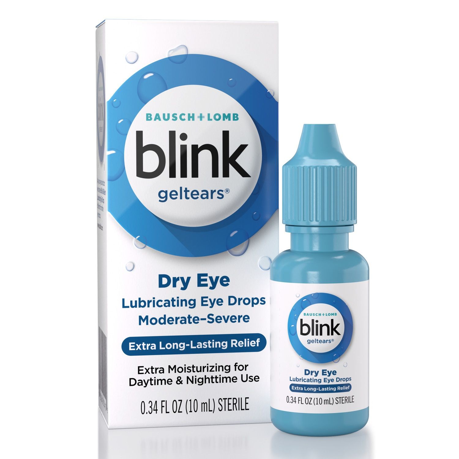 Blink Gel Tears Moderate-Severe Dry Eye Lubricating Eye Drops, 0.34 FL ...