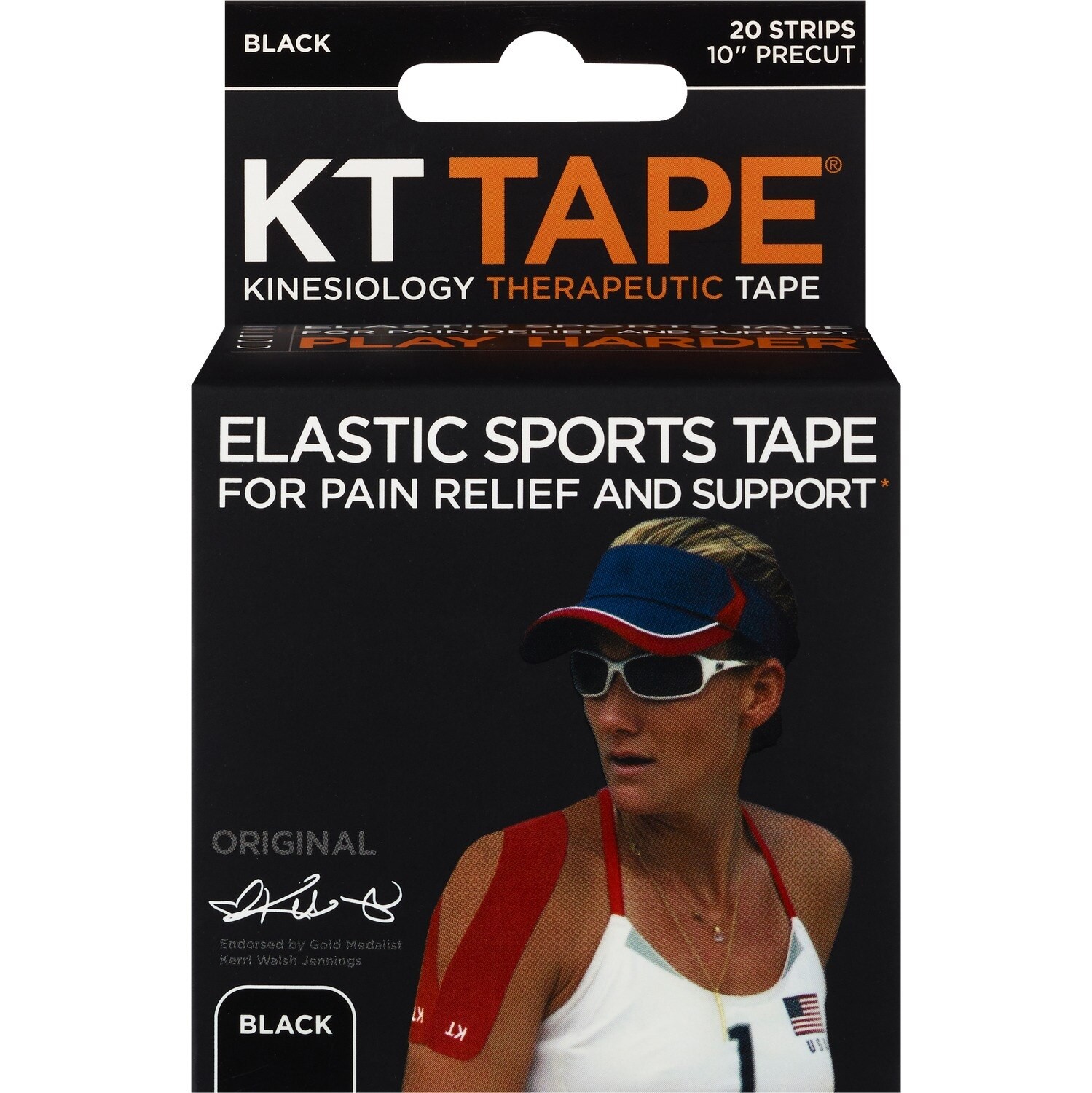 KT Tape Original Elastic Sports Tape Strips, 20 CT, Black Deals and ...