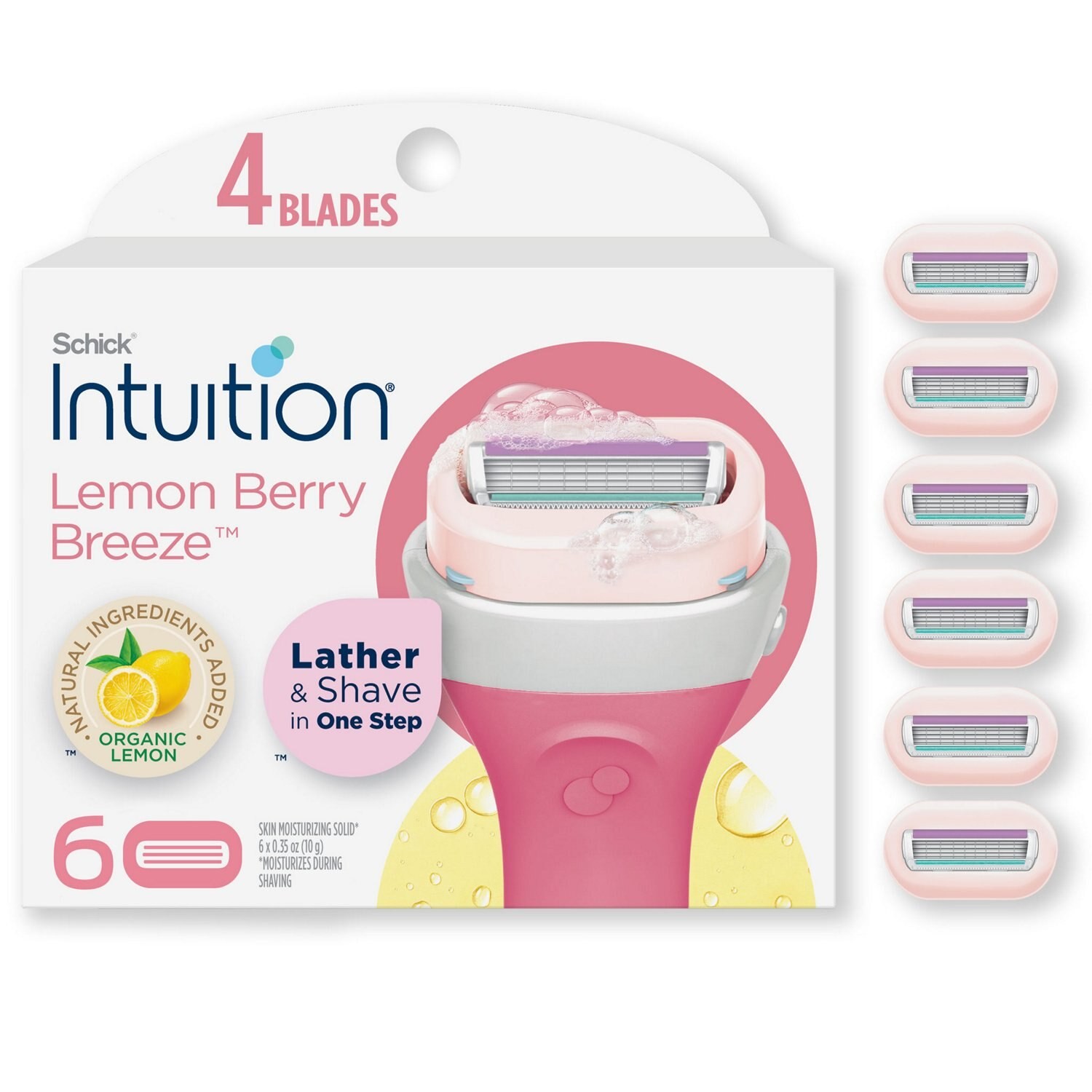Schick Intuition 4-Blade Razor Blade Refills, Island Berry, 6 CT Deals ...