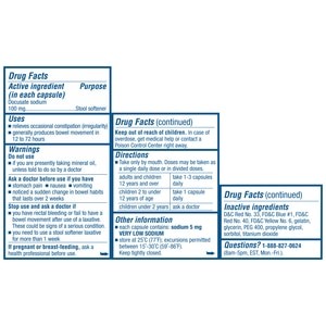 Colace Laxative Docusate Sodium Capsules 100mg, 30 ct | CVS Best Deals ...