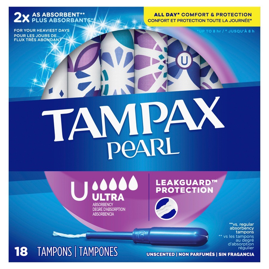 Tampax Pearl, Ultra, Plastic Tampons, Unscented, 50 Count Best Deals ...