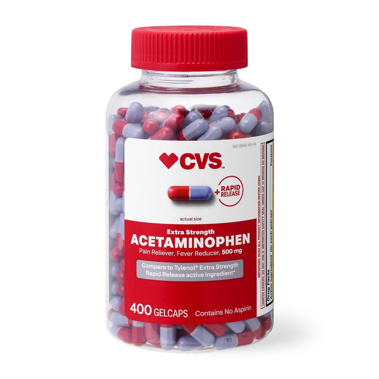CVS Extra Strength Acetaminophen Pain Reliever & Fever Reducer 500 MG ...
