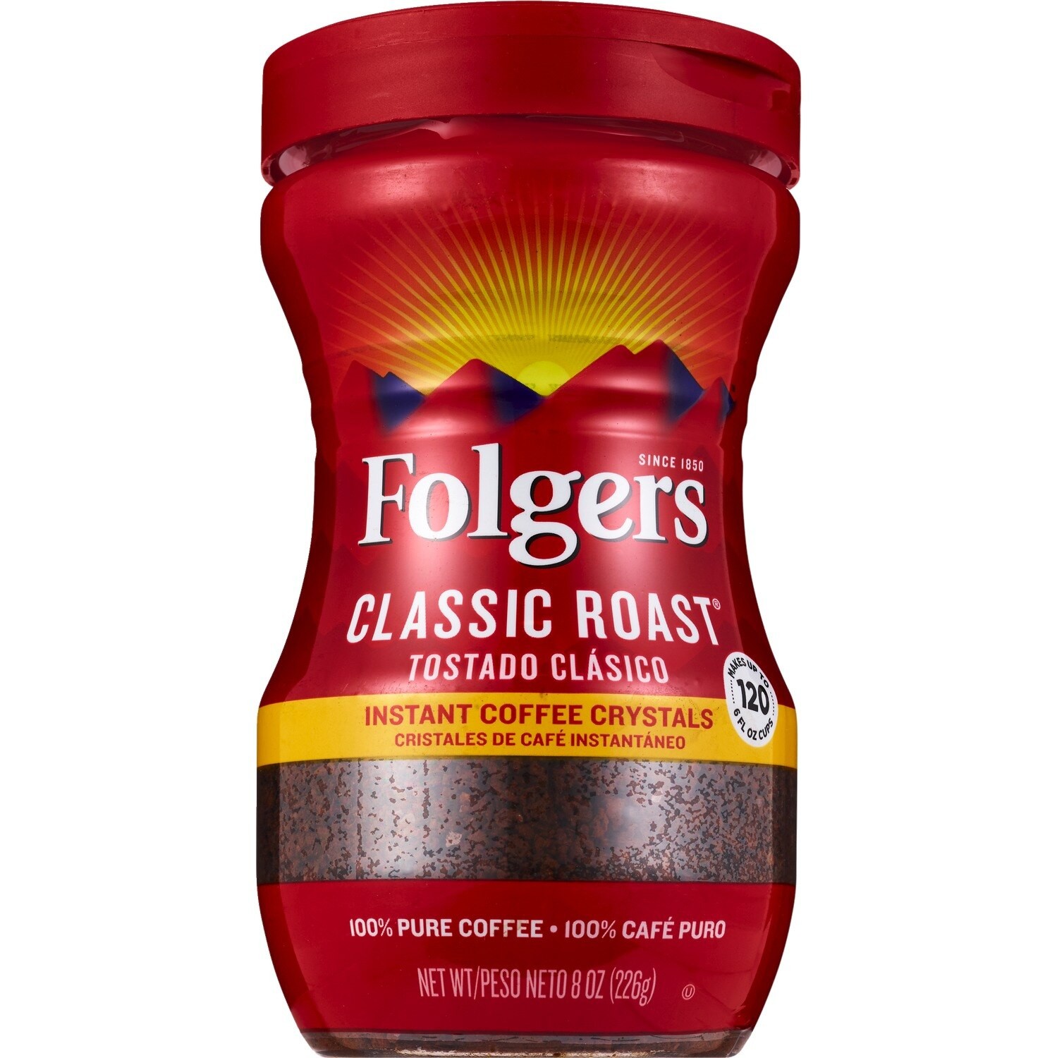 Folgers Instant Coffee Crystals, Classic Roast, 8 oz Deals and Price ...