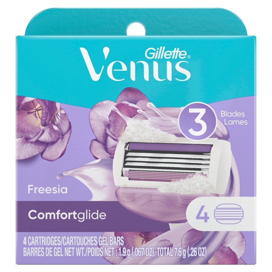 Gillette Venus ComfortGlide Freesia Women's Razor Blade Refills, 4 ...