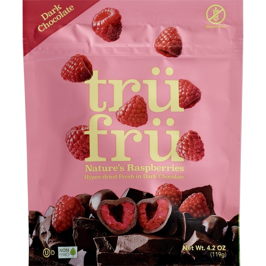Tru Fru Hyper-Dried Raspberries Covered in Dark Chocolate, 4.2 oz Best ...