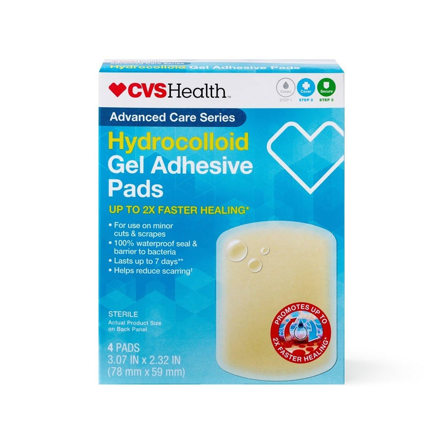 CVS Health Advanced Healing Hydrocolloid Bandages, 3 IN x 2.3 IN, 4 ct ...