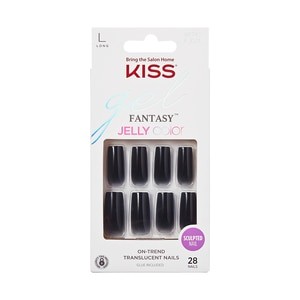 KISS Gel Fantasy Jelly Color Sculpted Fake Nails, `Jelly Gel - 28 ct ...