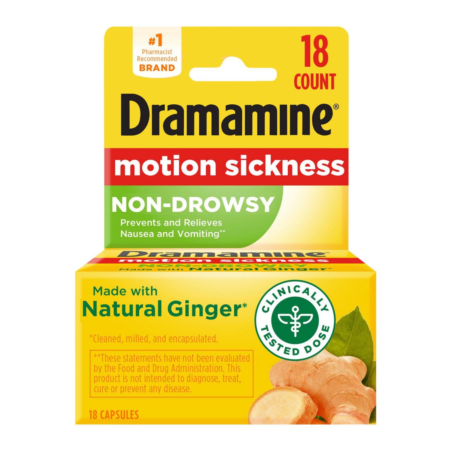 Dramamine Advanced Herbals Motion Sickness Relief - Non-Drowsy ...