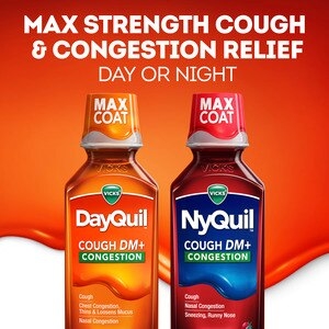Vicks NyQuil Cough DM + Congestion Medicine, Berry Flavor, 12 fl oz ...