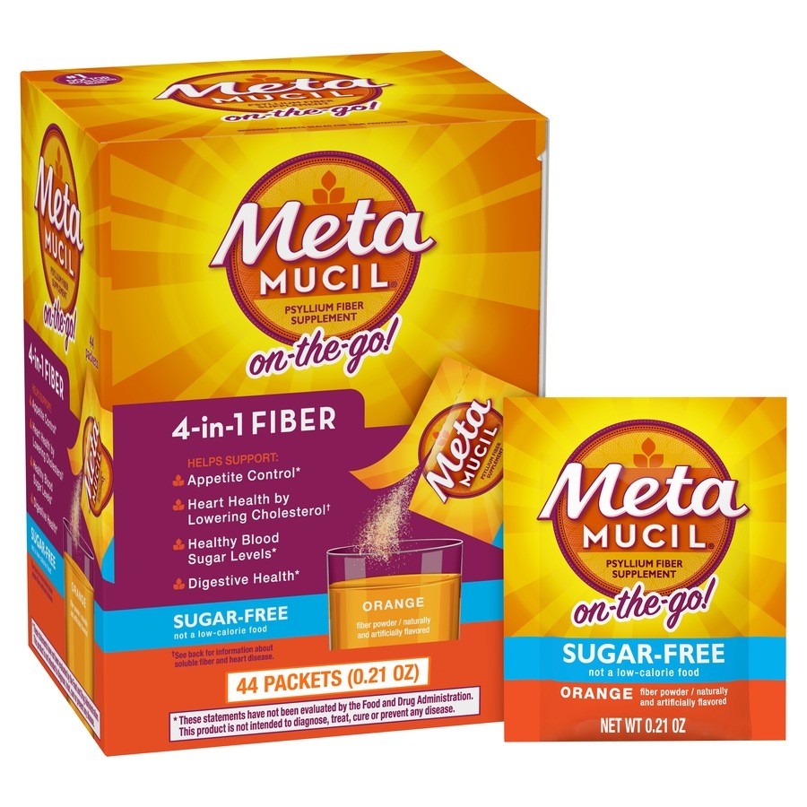 Metamucil 4-in-1 Psyllium Fiber Sugar-Free Single Serve Packets Best ...