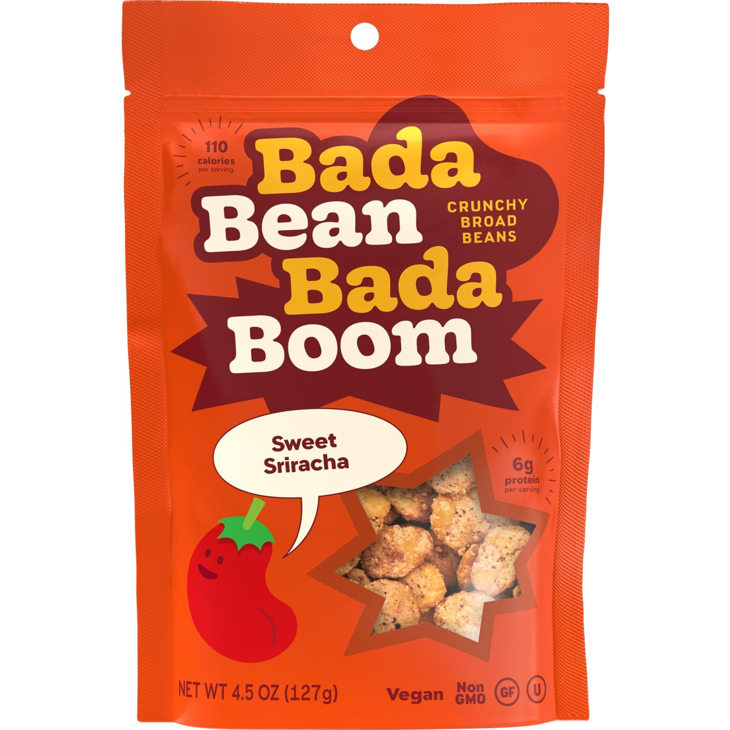 Bada Bean Bada Boom Sweet Sriracha Crunch Roasted Broad Beans, 4.5 oz ...