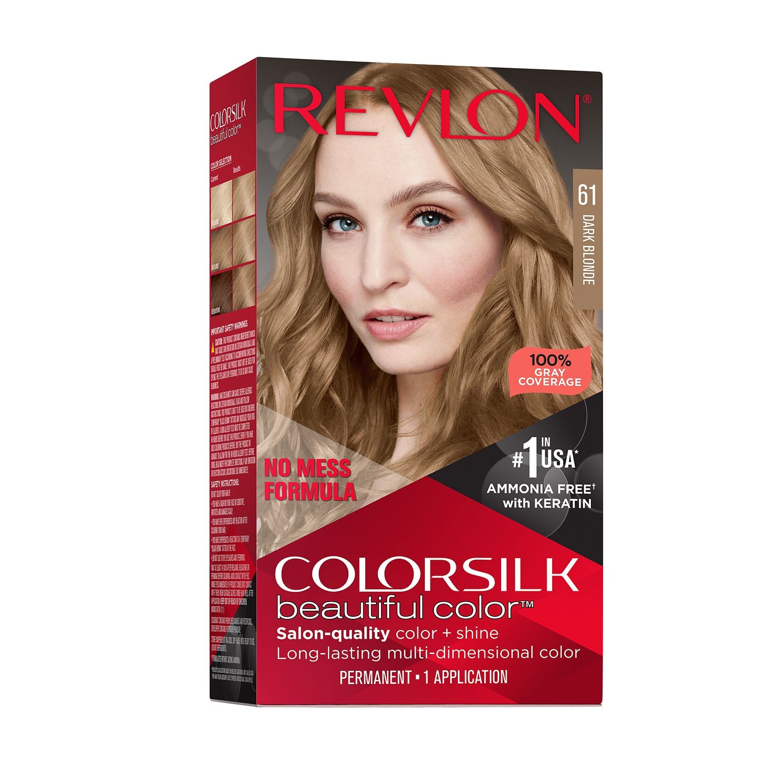 Revlon Colorsilk With Bond Repair Complex Permanent Hair Color, 61 Dark ...