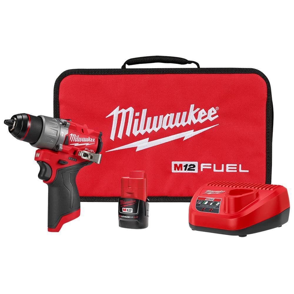 Milwaukee M12 12 Inch Cordless Hammer DrillDriver Kit with Battery and ...