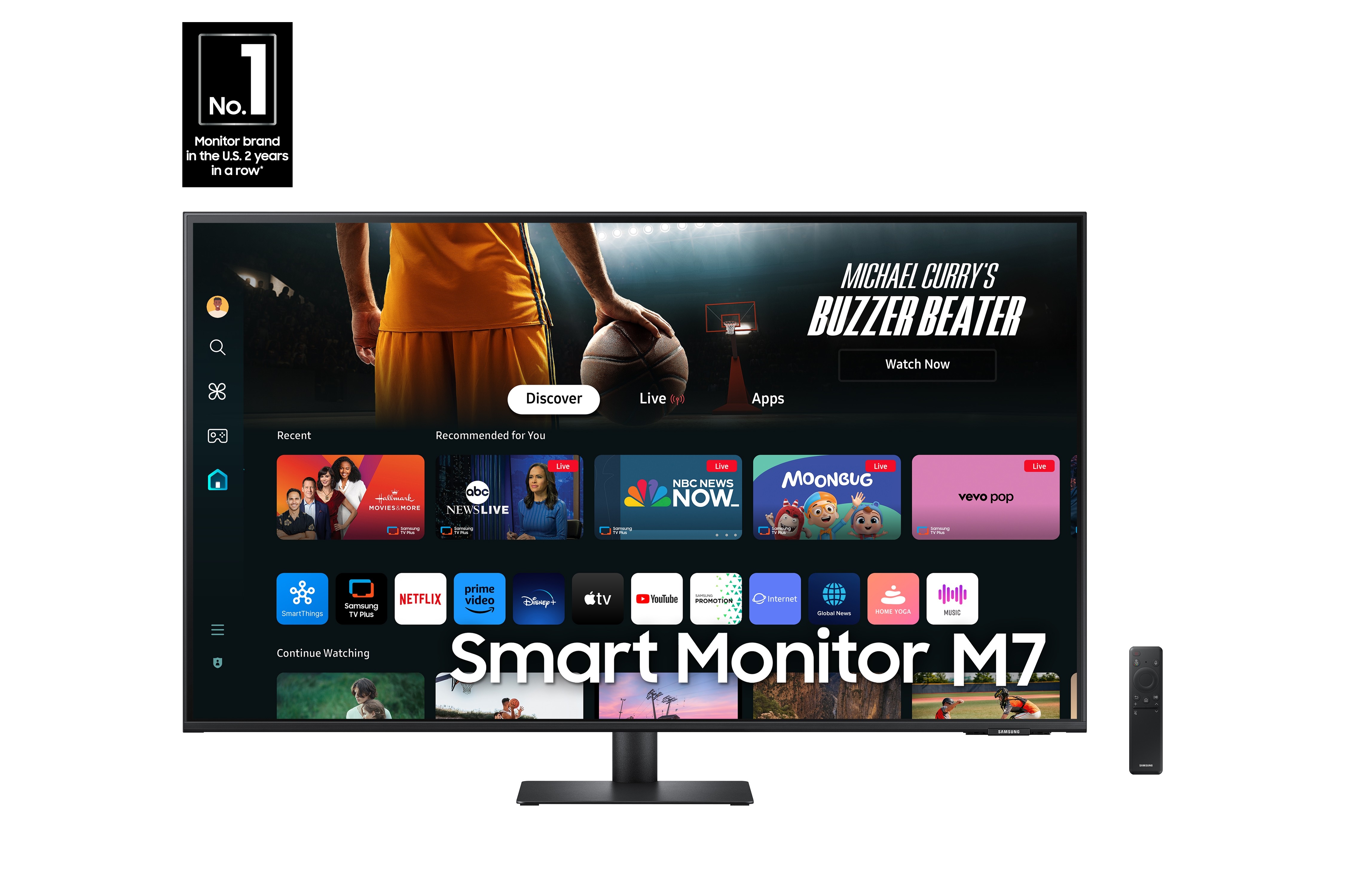 43" Smart Monitor M7 (M70D) 4K UHD with Streaming TV, Speakers and USB ...