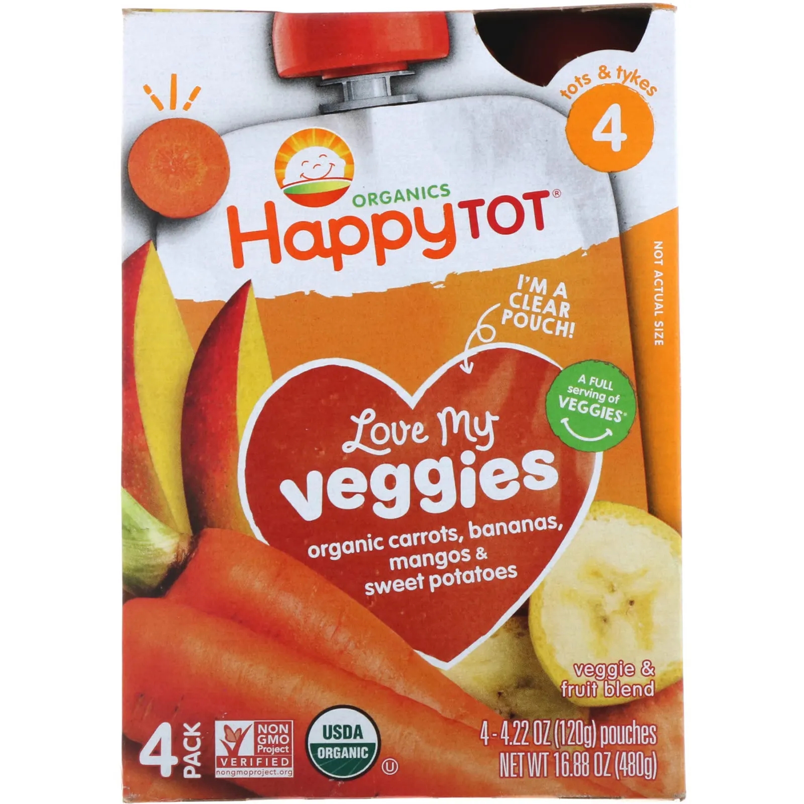 Happy Family Organics, Happy Tot, Love My Veggies, Stage 4, Organic ...