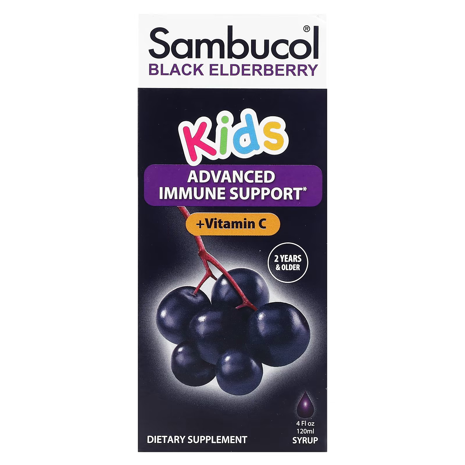 Sambucol, Kids Black Elderberry, Advanced Immune Support + Vitamin C, 2 ...