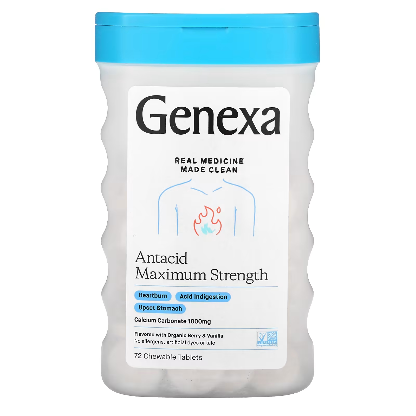 Genexa LLC, Antacid Maximum Strength, Organic Berry & Vanilla , 1000 mg ...