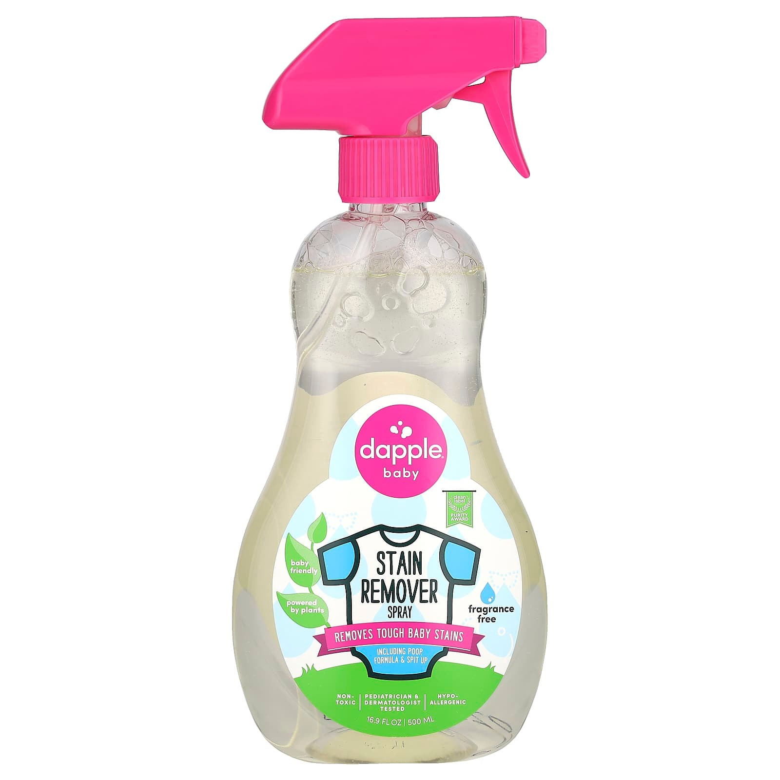 Dapple Baby, Stain Remover Spray, Fragrance Free, 16.9 fl oz (500 ml ...