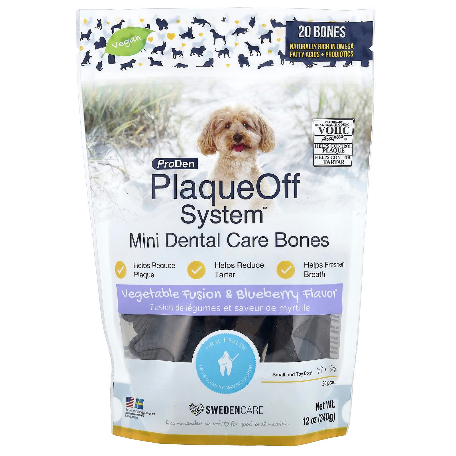 ProDen, PlaqueOff System™, Mini Dental Care Bones, For Small and Toy ...