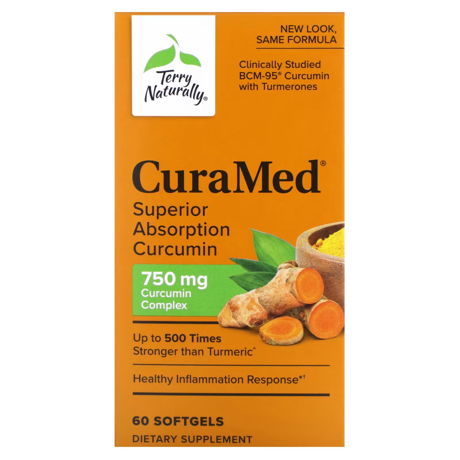Terry Naturally, CuraMed, Superior Absorption Curcumin, 750 mg, 60 ...