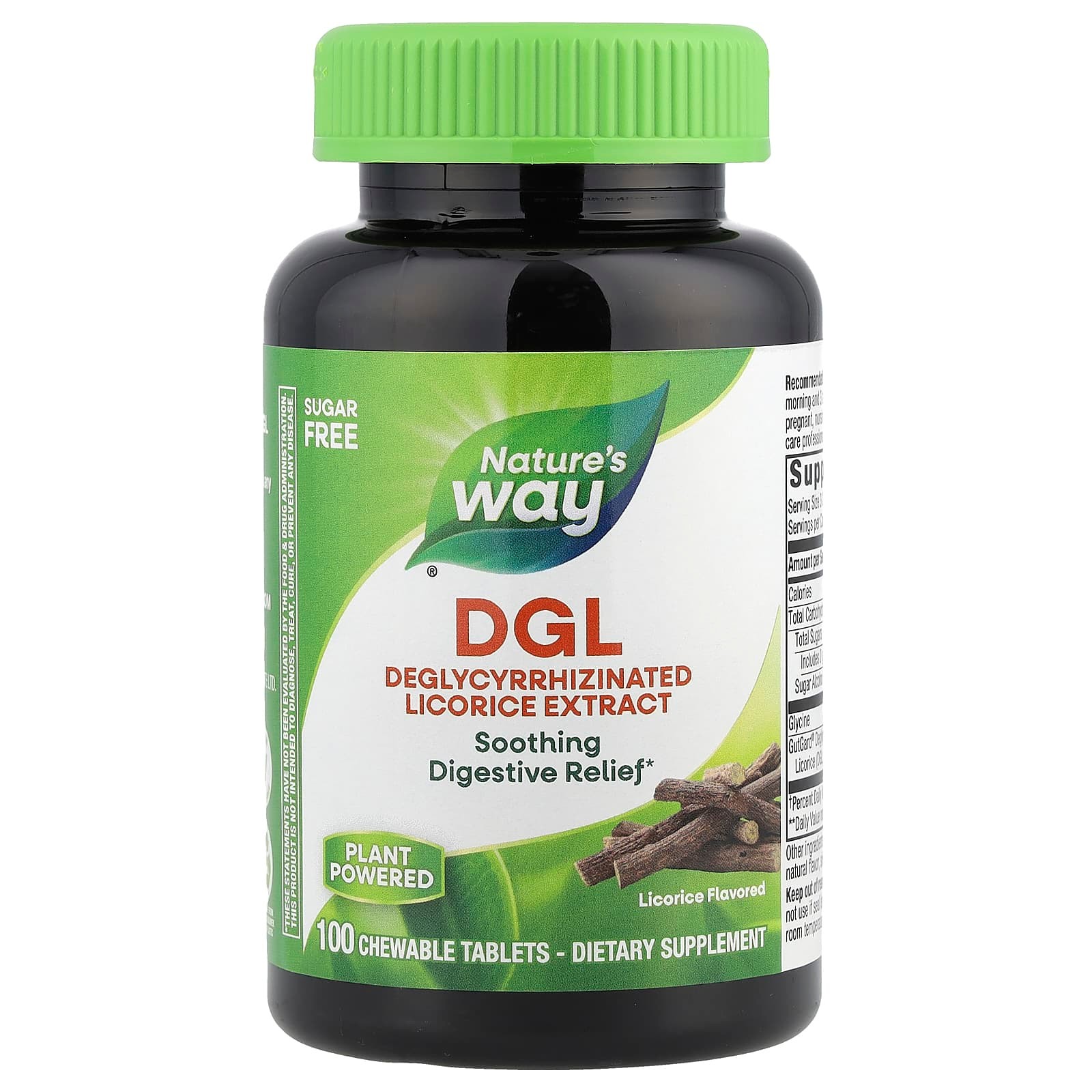 Nature's Way, DGL, Deglycyrrhizinated Licorice Extract, 100 Chewable ...