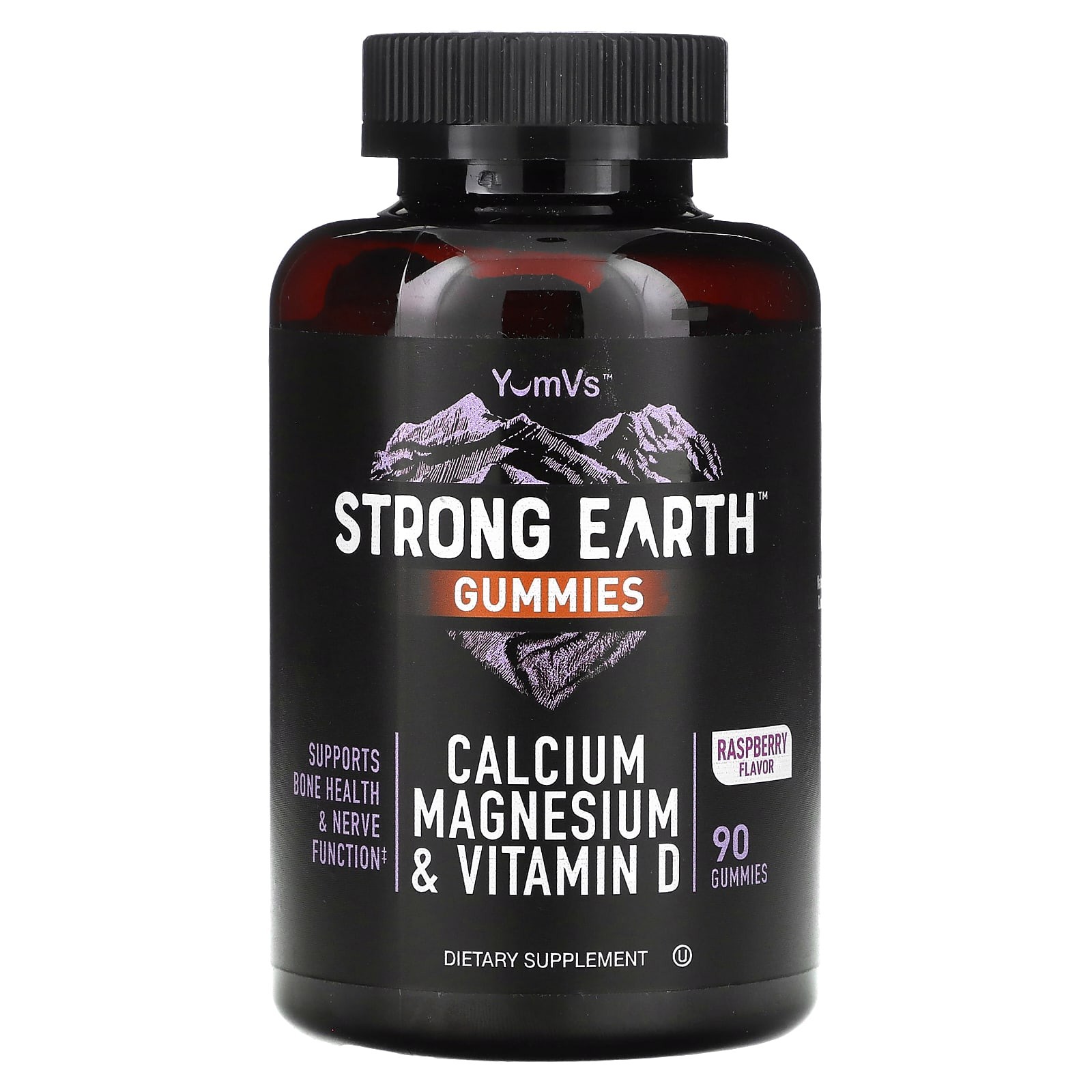 YumVs, Strong Earth Gummies, Calcium Magnesium & Vitamin D, Raspberry ...