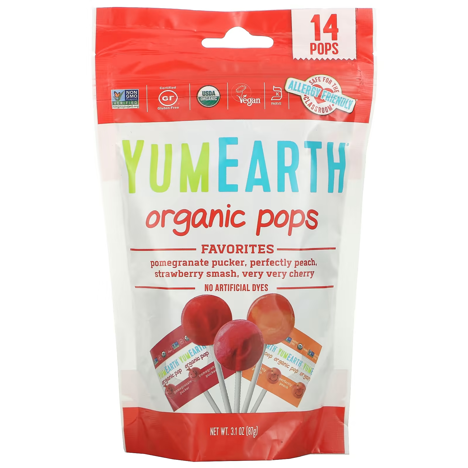 YumEarth, Organic Pops, Favorites, 14 Pops, 3.1 oz (87 g) Best Deals ...