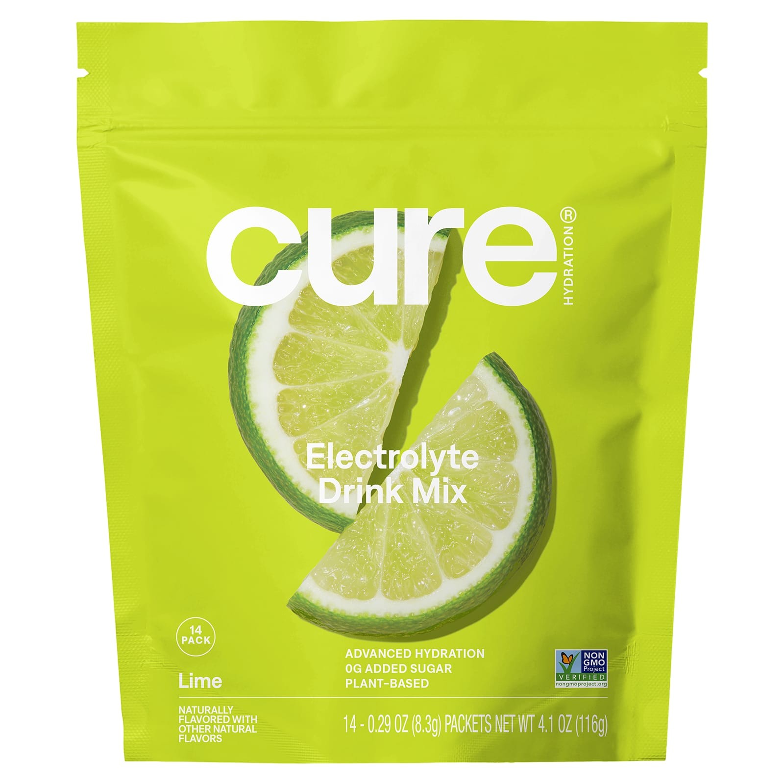 Cure Hydration, Hydrating Electrolyte Mix, Lime, 14 Packets, 0.29 oz (8 ...