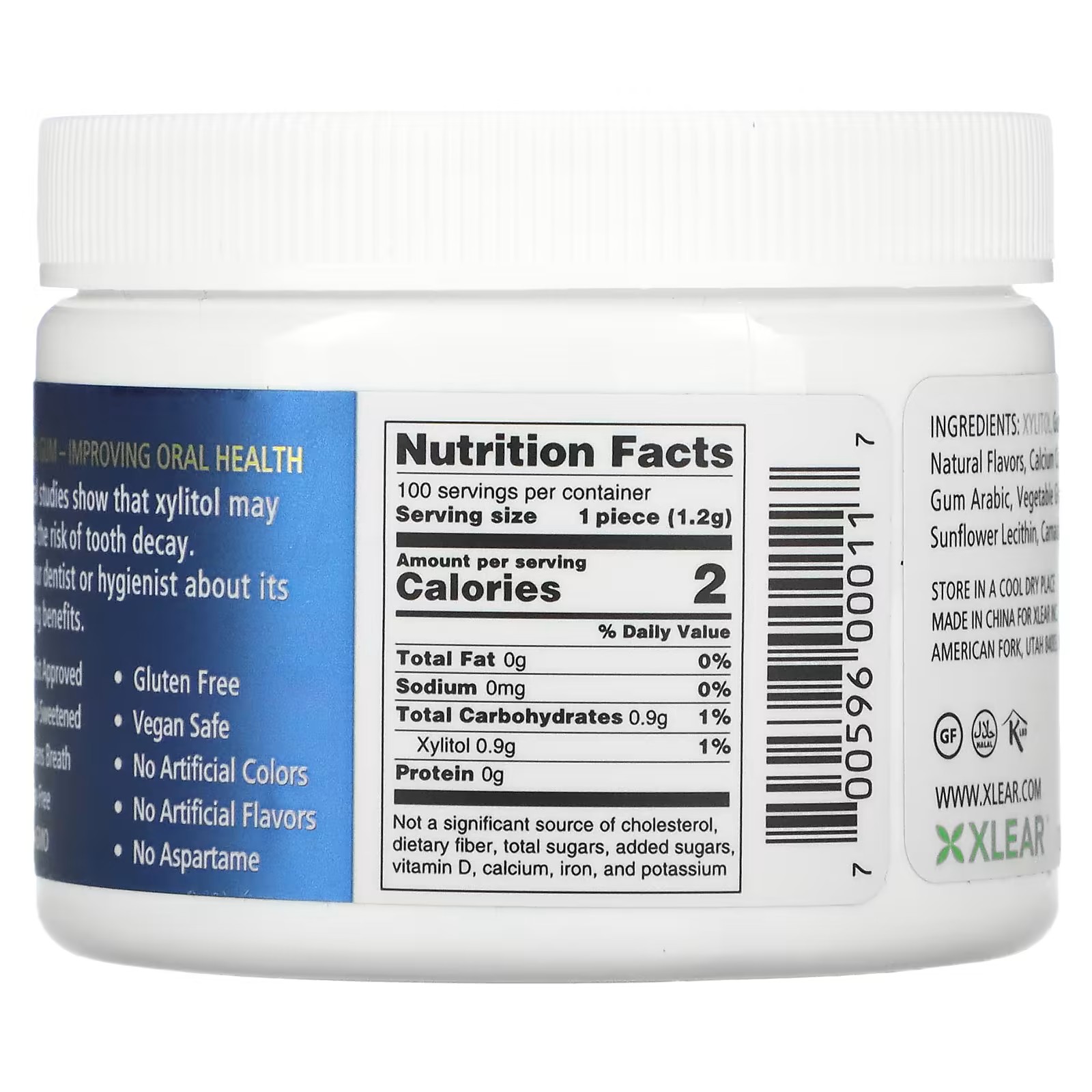 Xlear, Spry, Dental Defense System, Sugar Free Gum, Natural Peppermint ...