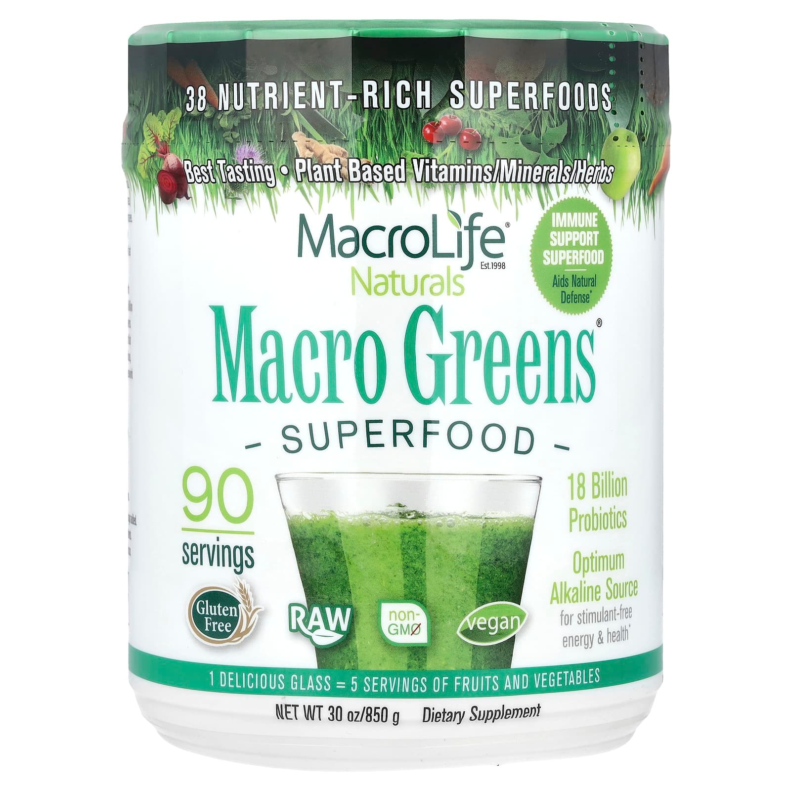 Macrolife Naturals, Macro Greens®, Superfood, 30 oz (850 g) Die besten ...