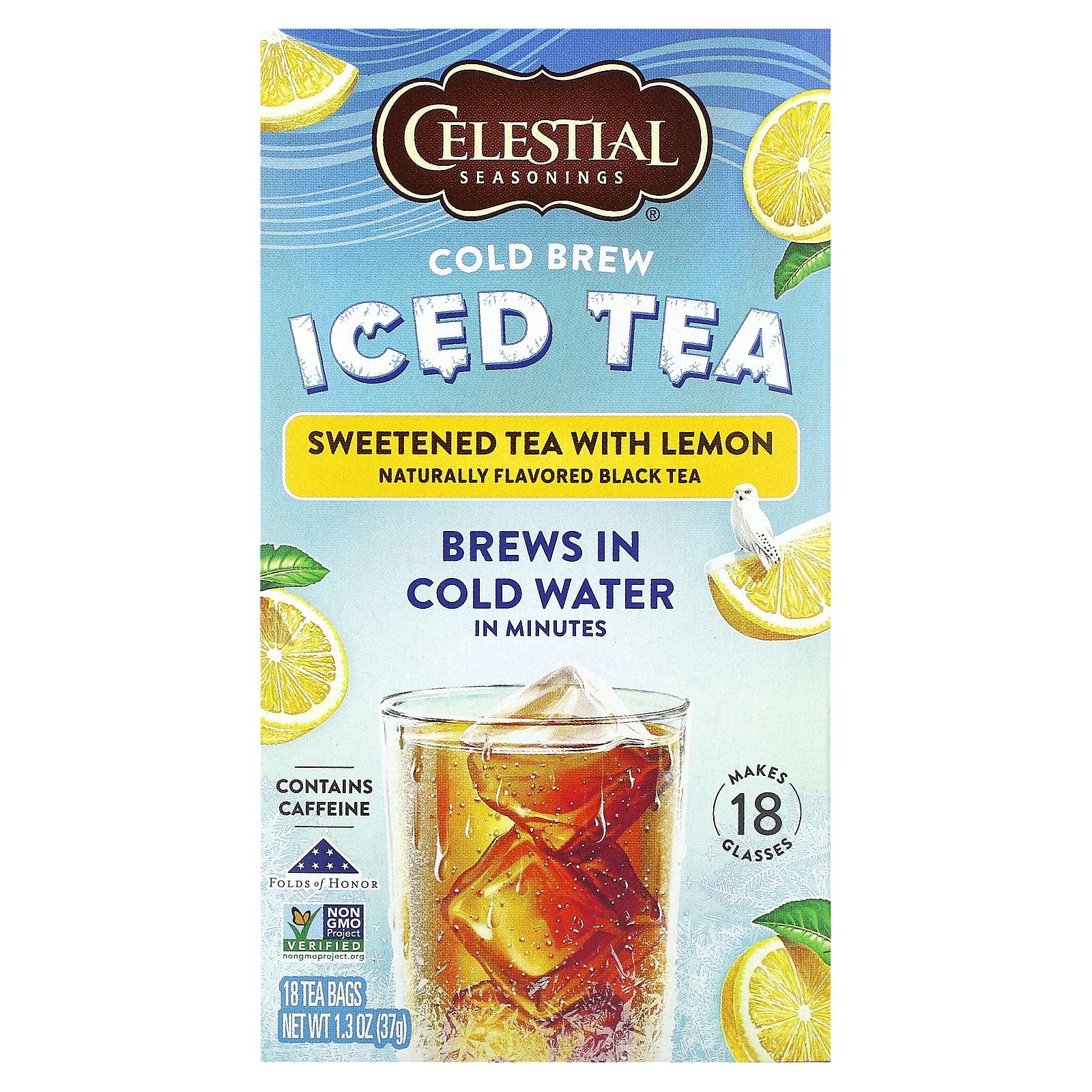 Celestial Seasonings, Cold Brew Iced Tea, Sweetened Tea with Lemon, 18 ...