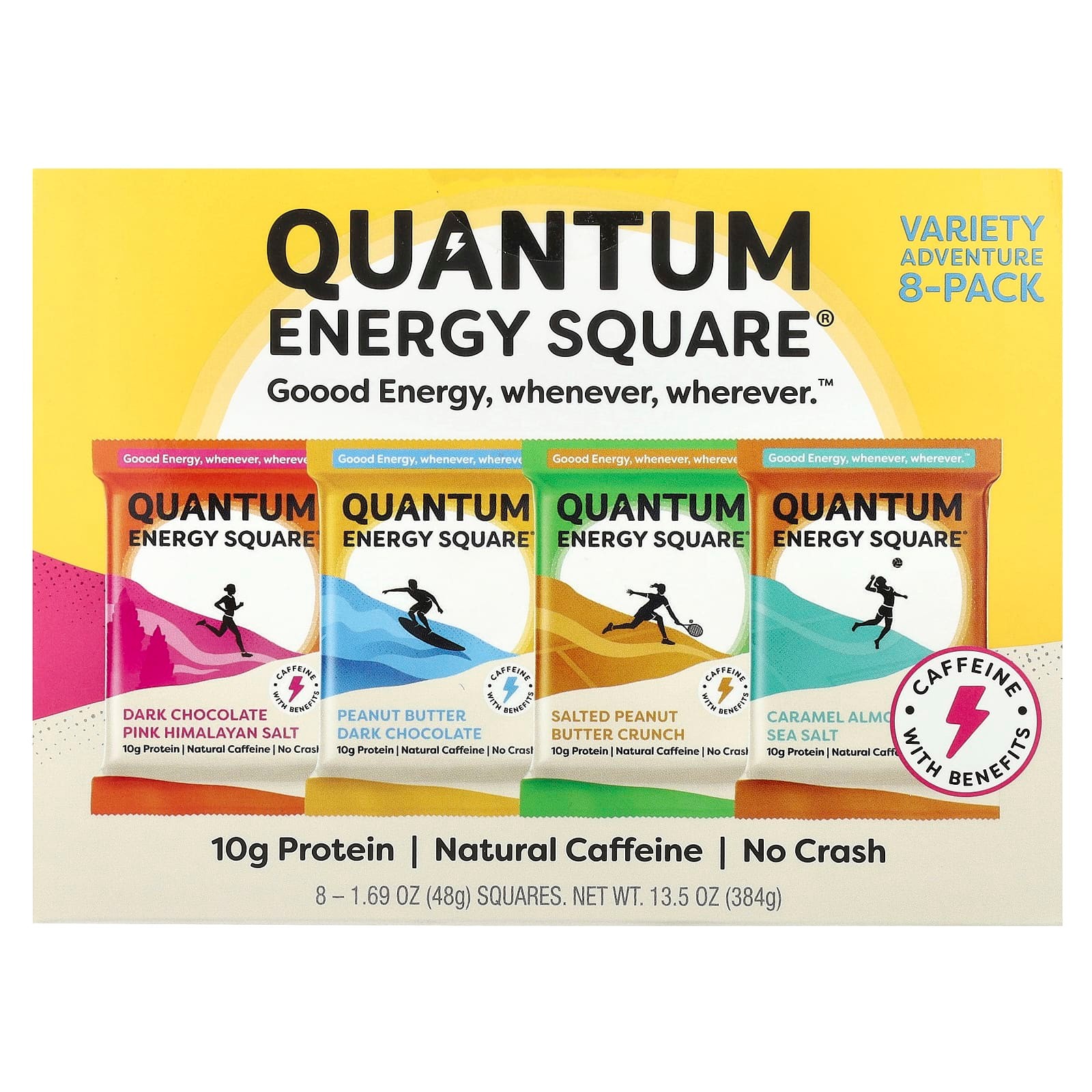 Quantum Energy Square, Variety Adventure 8-Pack, 8 Squares, 1.69 oz (48 ...