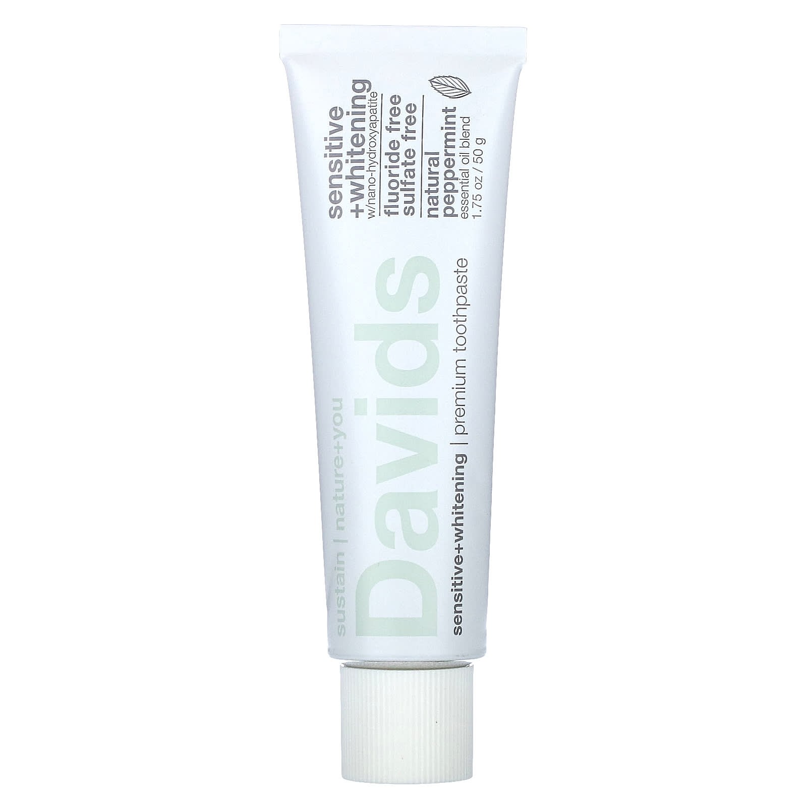 Davids, Premium Toothpaste, Sensitive + Whitening, Natural Peppermint, 1.75 oz (50 g) Deals and ...