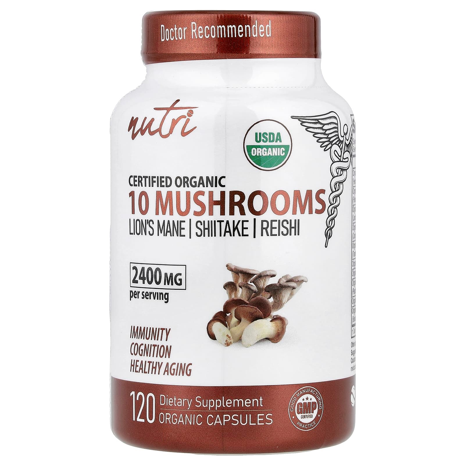 Nutri, Organic 10 Mushrooms, 120 Organic Capsules Deals and Price ...