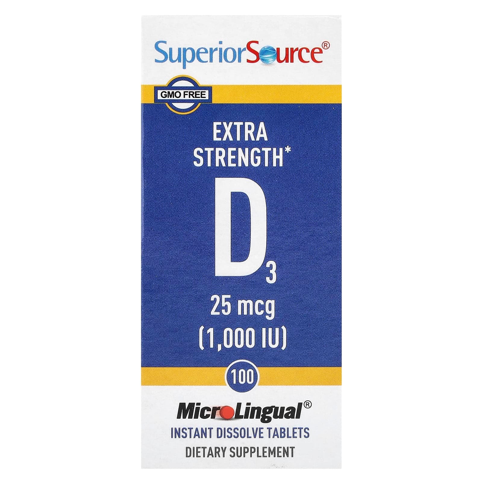 Superior Source, D3, 25 mcg (1,000 IU), 100 MicroLingual® Instant ...