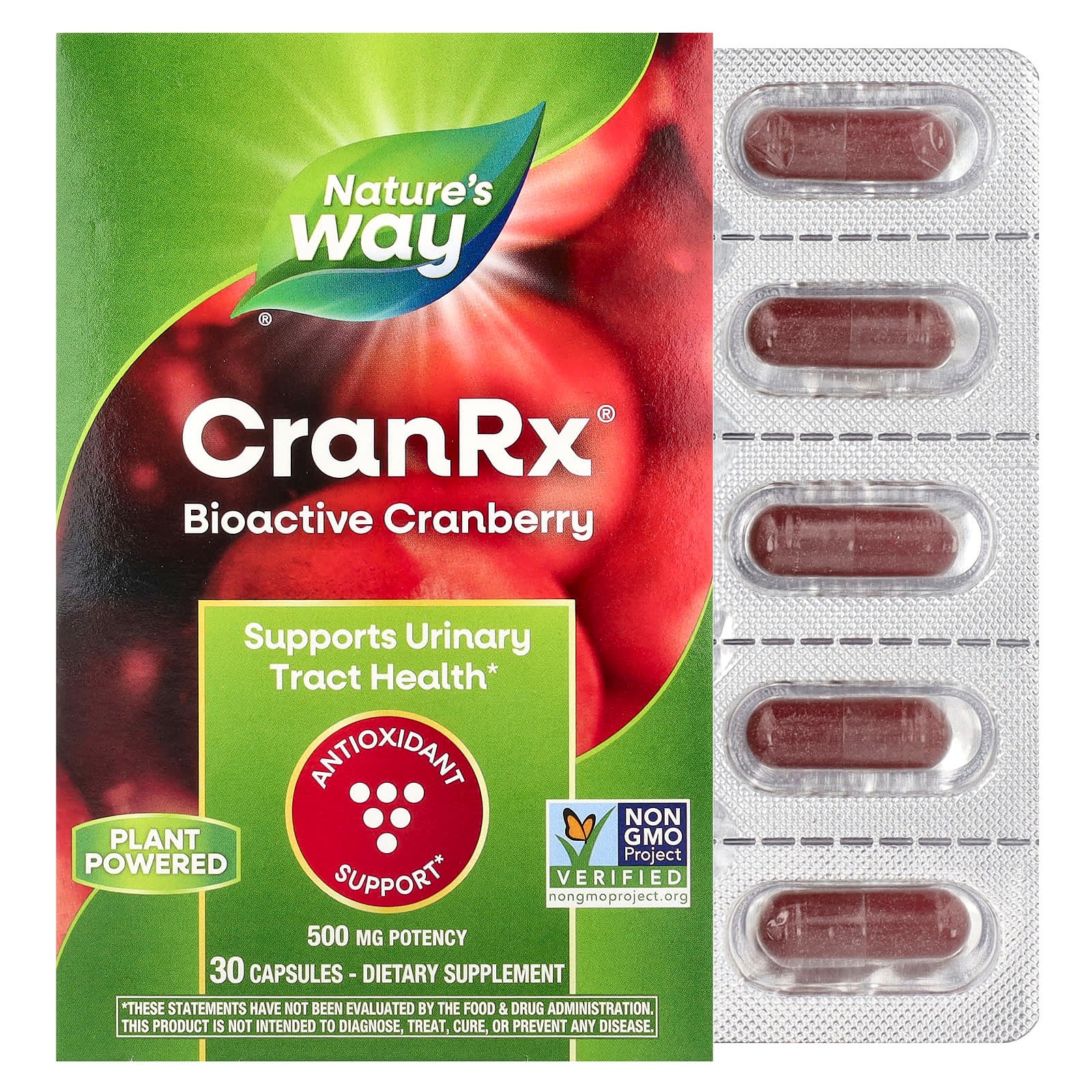 Nature's Way, CranRx®, Bioactive Cranberry, 500 mg, 30 Capsules Deals ...