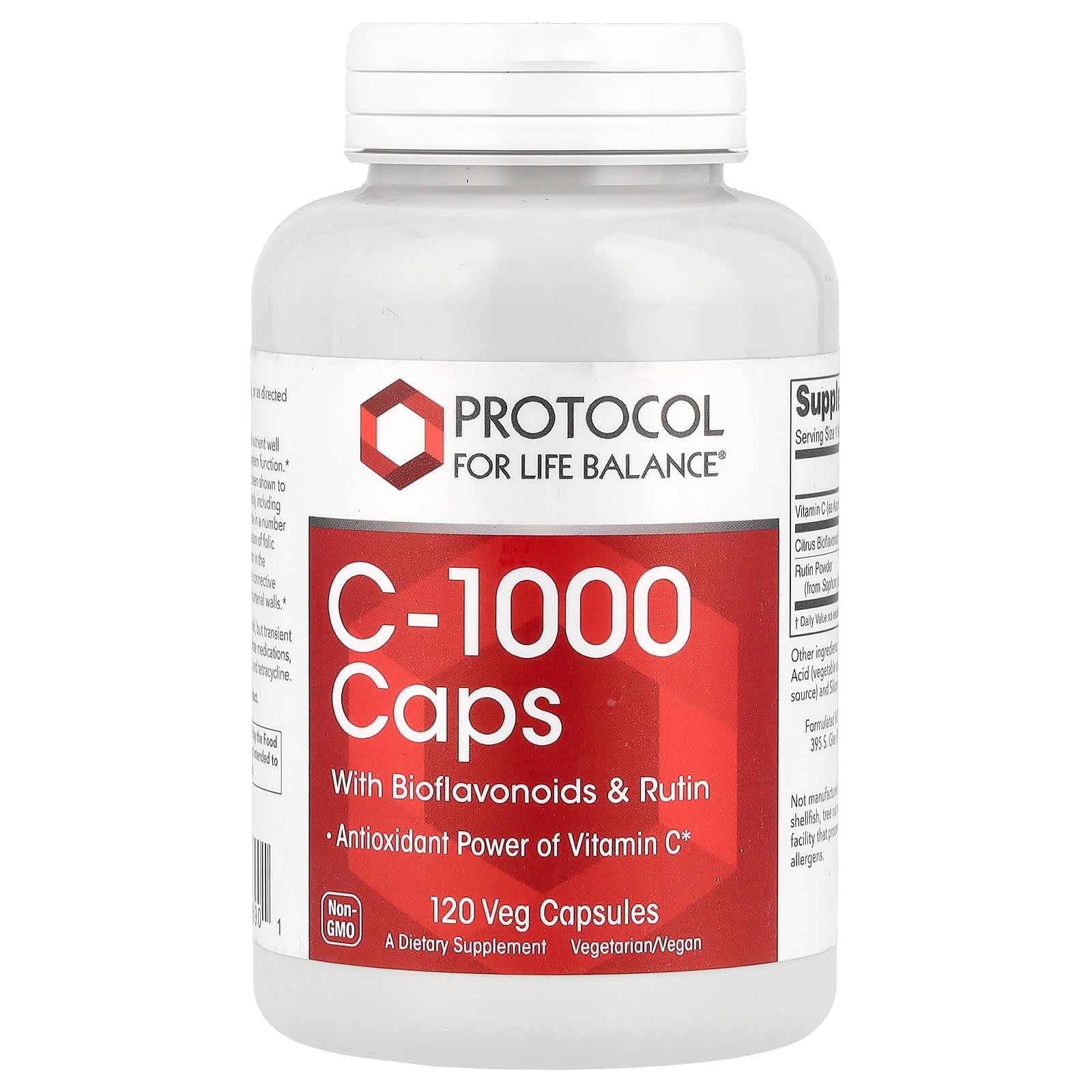 Protocol for Life Balance, C-1000 Caps with Bioflavonoids & Rutin, 120 Veg Capsules Deals and ...