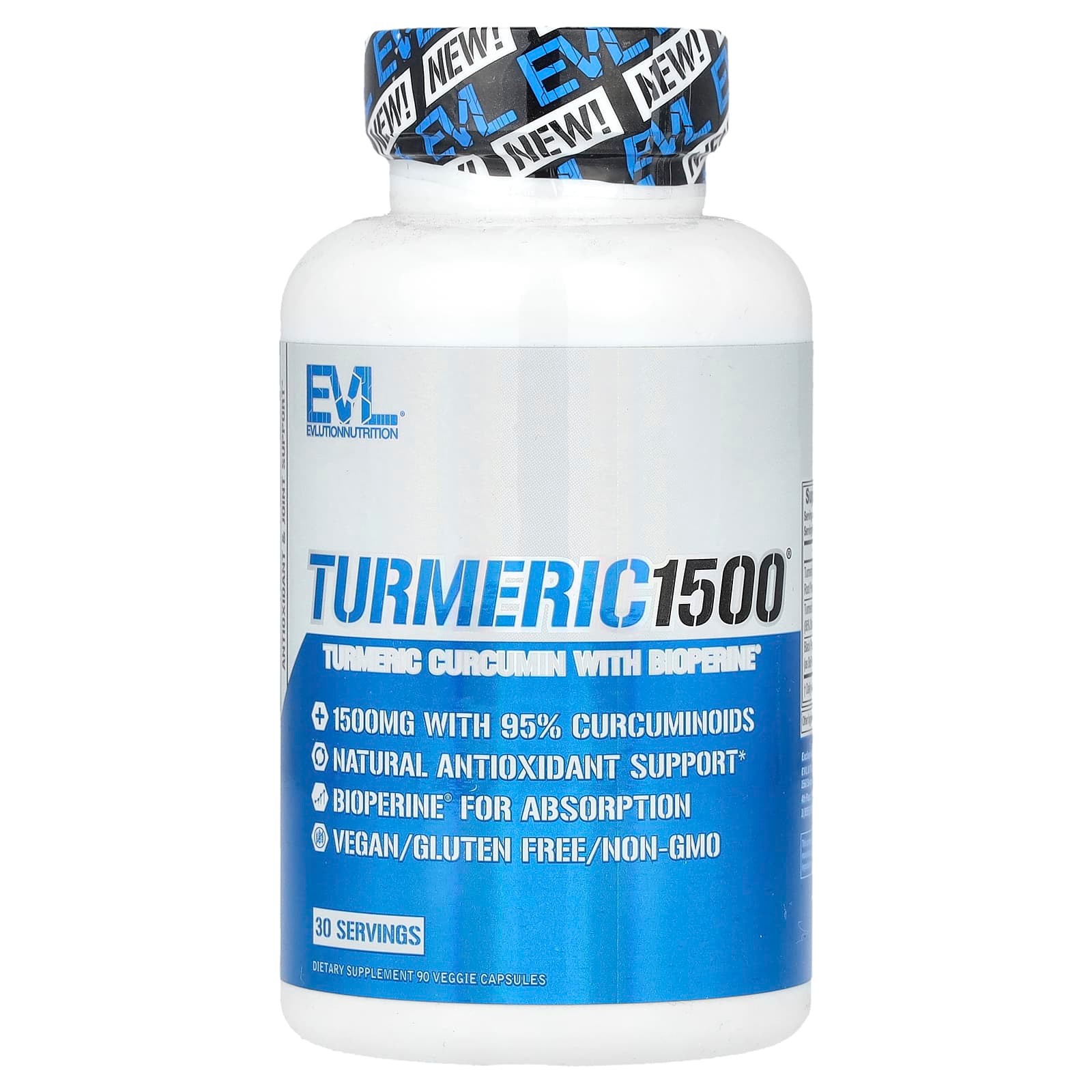 EVLution Nutrition, Turmeric 1500®, Turmeric Curcumin with BioPerine ...
