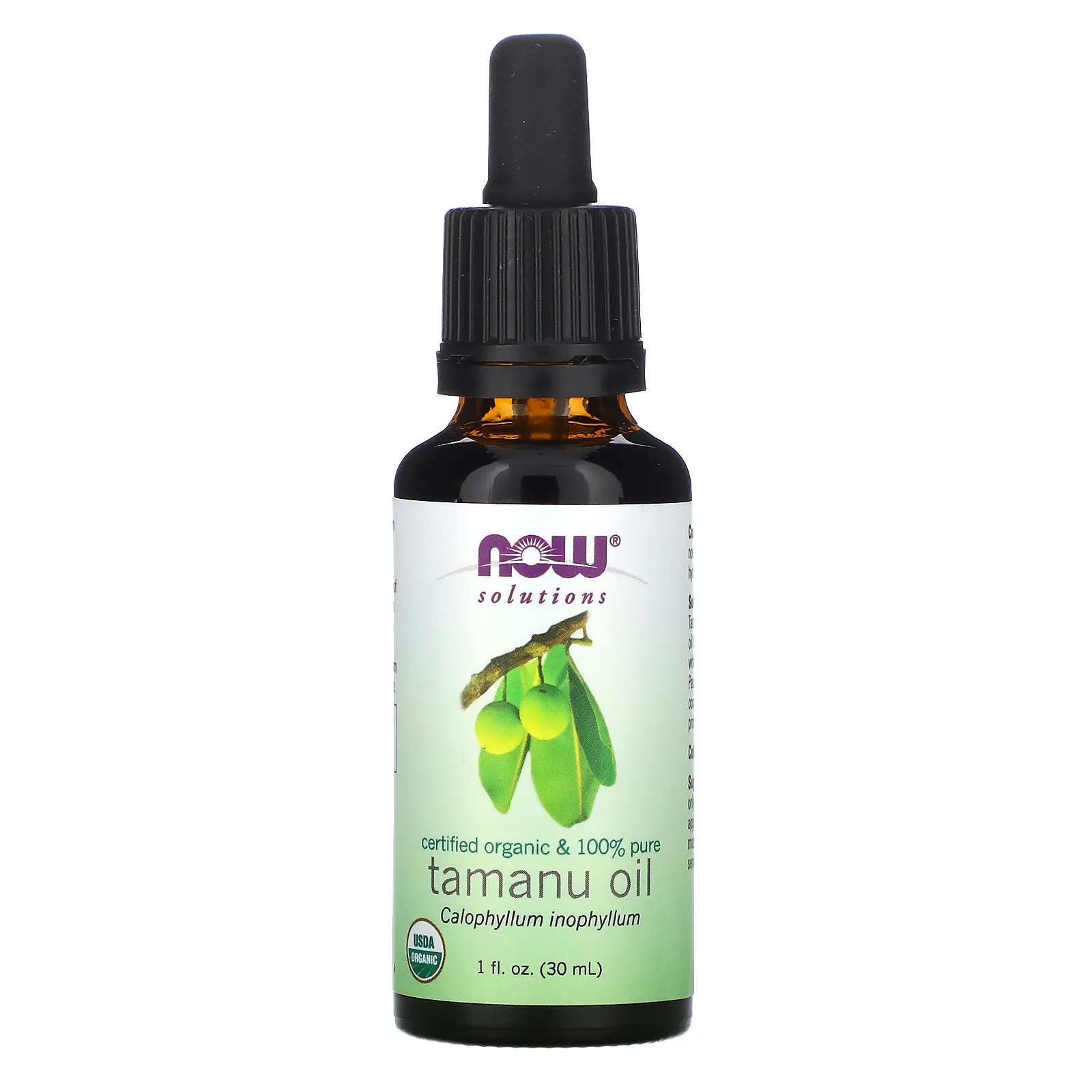 NOW Foods, Solutions, Certified Organic & 100% Pure, Tamanu Oil, 1 fl ...