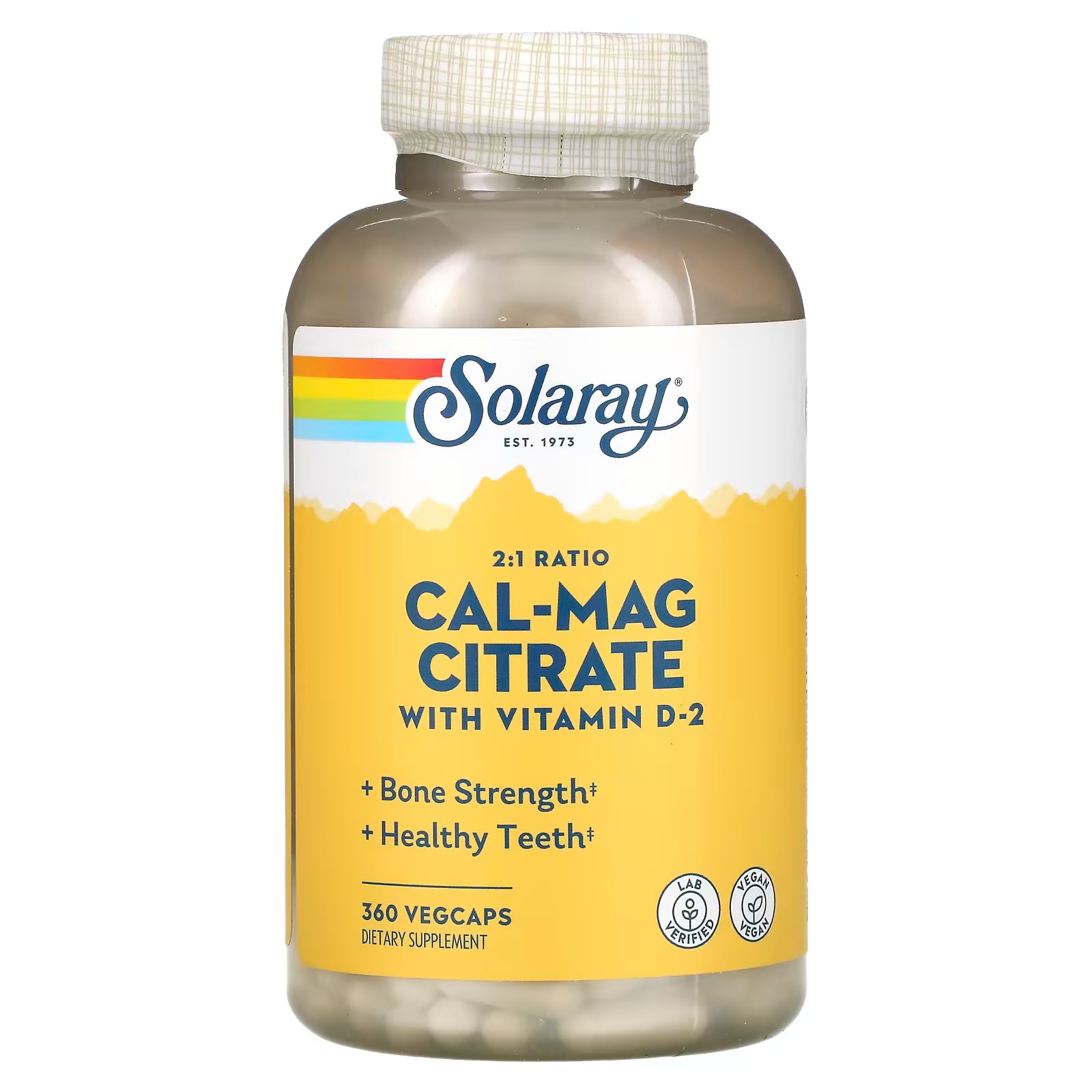 Solaray, Cal-Mag Citrate with Vitamin D2, 2:1 Ratio, 360 VegCaps Best ...