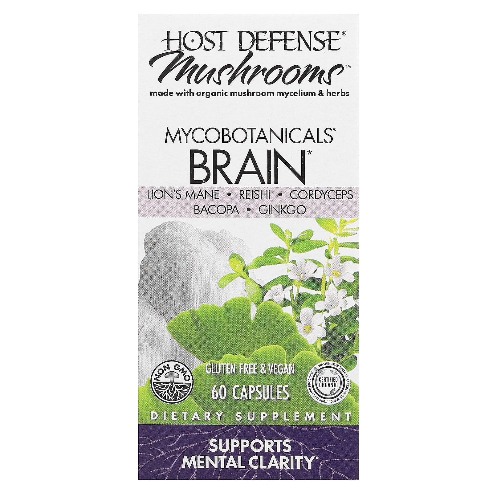 Host Defense, Mushrooms, MycoBotanicals, Brain, 60 Capsules Deals and ...