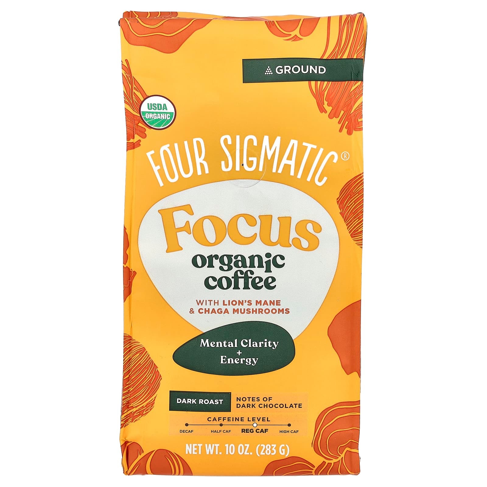 Four Sigmatic, Focus, Organic Coffee with Lion's Mane & Chaga Mushrooms ...