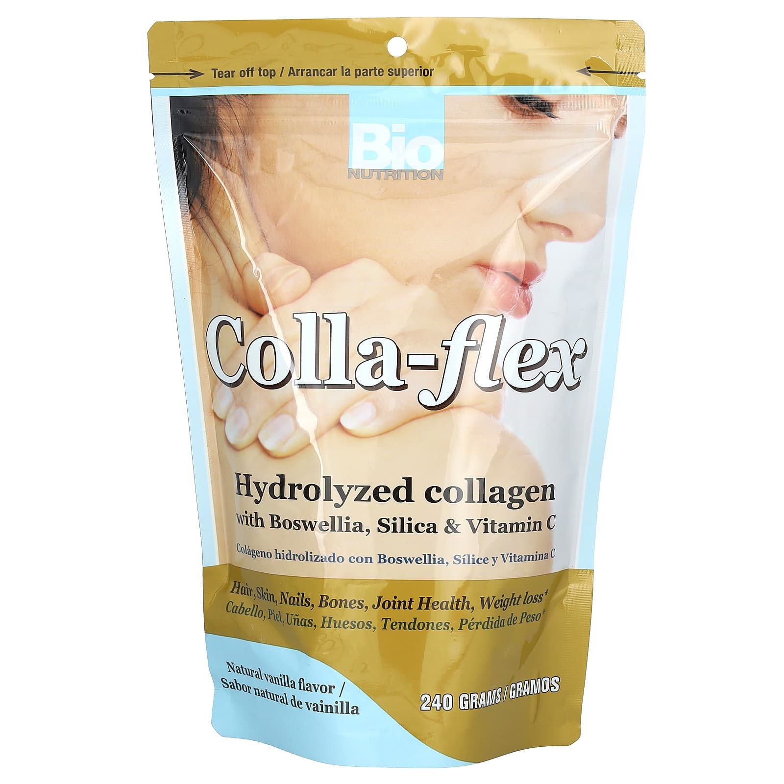 Bio Nutrition, Colla-Flex, Hydrolyzed Collagen with Boswellia, Silica ...