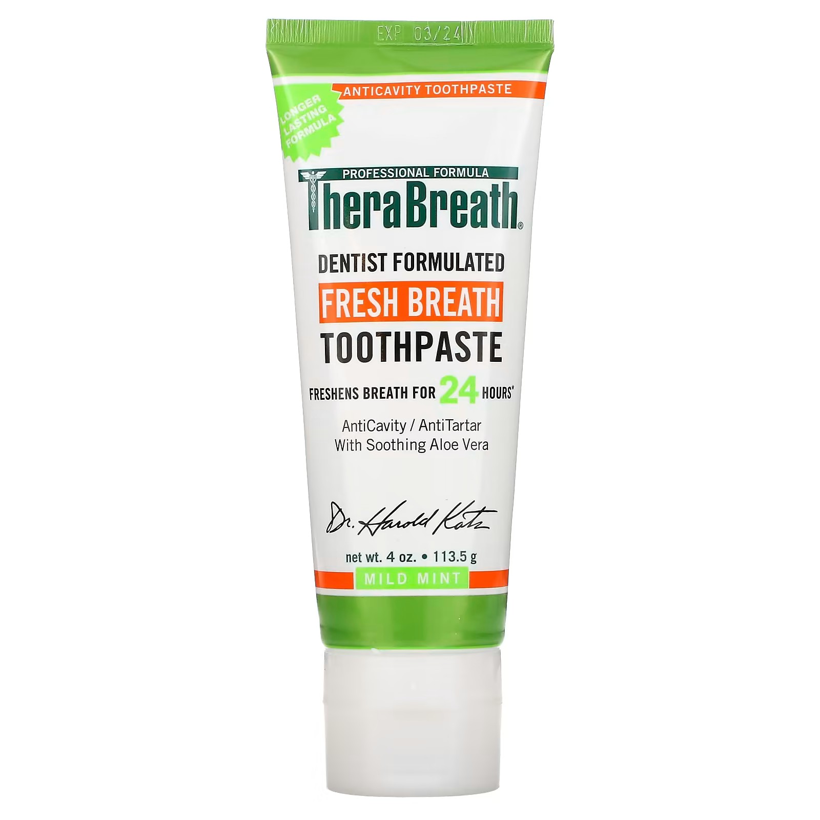 TheraBreath, Fresh Breath Toothpaste, Mild Mint , 4 oz (113.5 g) Best ...
