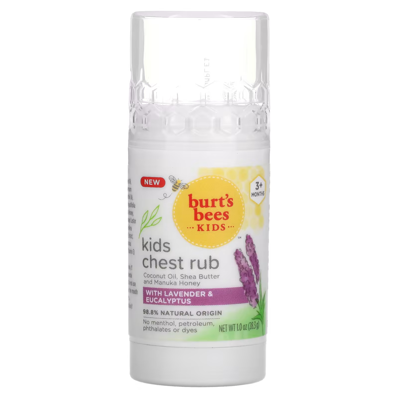 Burt's Bees, Kids, Chest Rub, 3+ Months, With Lavender & Eucalyptus, 1 ...